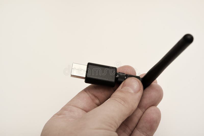 Wi Fi Router Hand White Background Usb Bluetooth Adapter Pc Stock ...