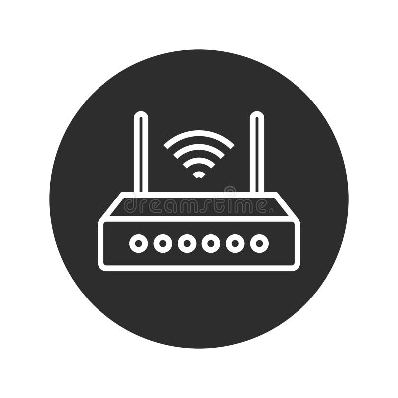 Wi-fi router line icon stock vector. Illustration of single - 108615796