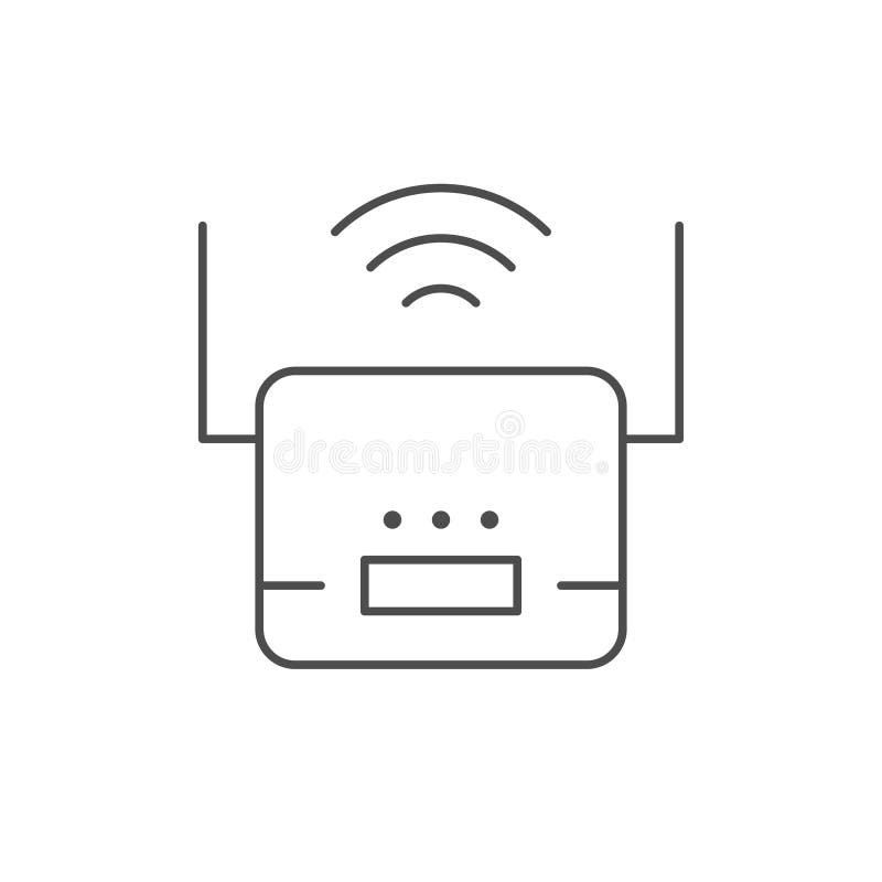 Wi-fi Router Line Outline Icon Stock Vector - Illustration of wireless ...