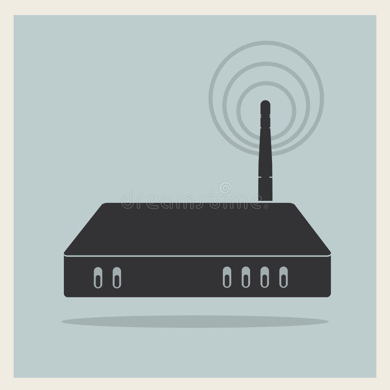 Wi-Fi Router on Retro Background Vector Stock Vector - Illustration of ...
