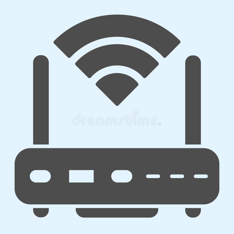 Wi-fi Router Solid Icon. Wireless Network Switch with Antenna and ...