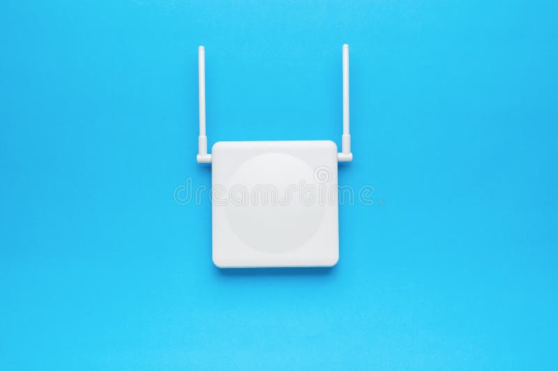 Wi-Fi Router with Two Antennas on the Blue Screen Stock Photo - Image ...