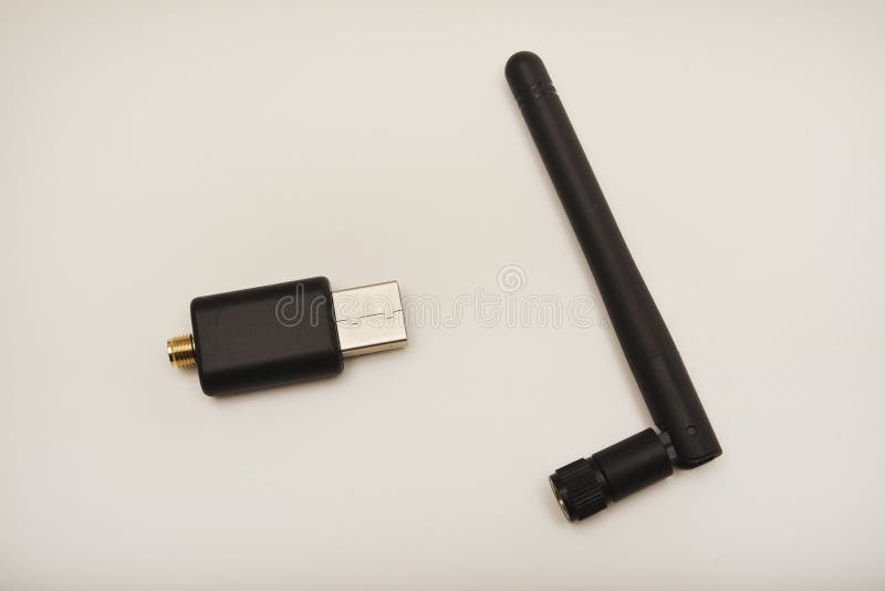 Wi-Fi Router on a White Background. USB Bluetooth Adapter for PC Stock ...