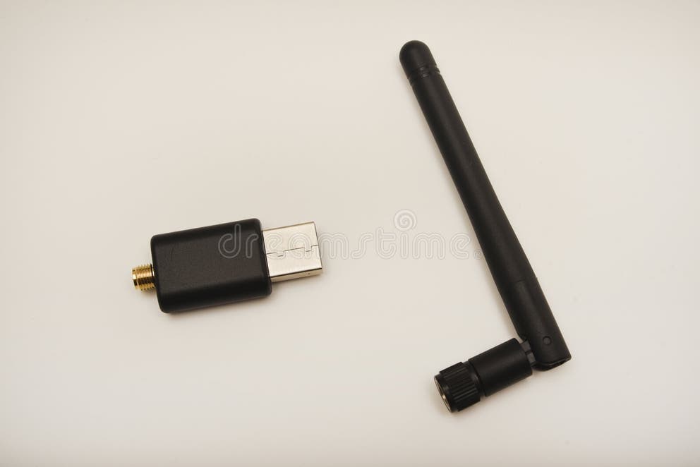 Wi-Fi Router on a White Background. USB Bluetooth Adapter for PC Stock ...
