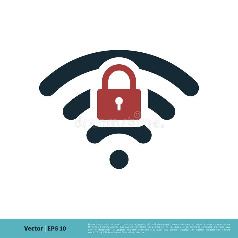 Wi-fi Secure Password Protection Icon Vector Logo Template Illustration ...