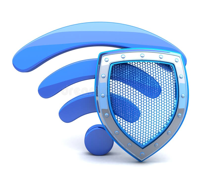 Wi-fi and shield stock illustration. Illustration of gprs - 56692821