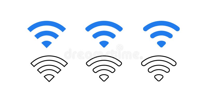 Wi-Fi Signal Icon Vector Collection with Different Network Symbols and ...