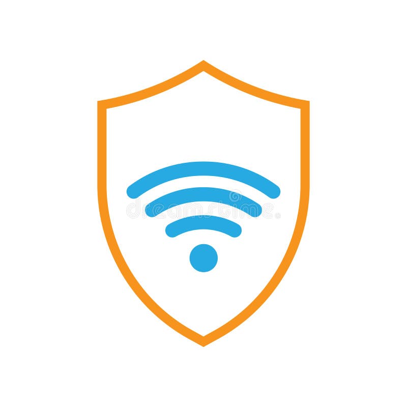 WI-FI Signal Security Icon. Shield Icon with Signal Symbol Stock Vector ...