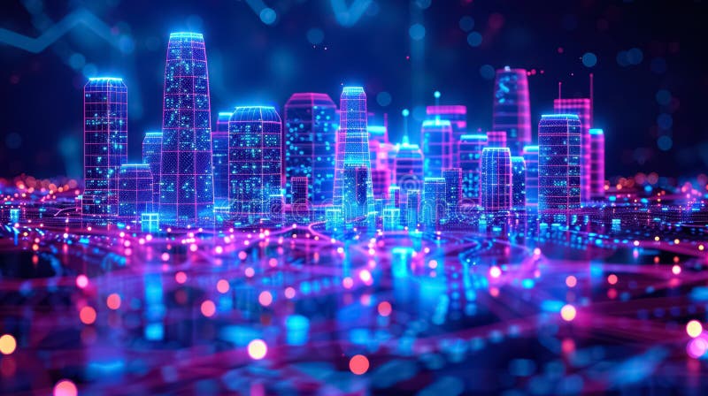 Wi-Fi Smart City or Network, Building Automation with Computer Board ...