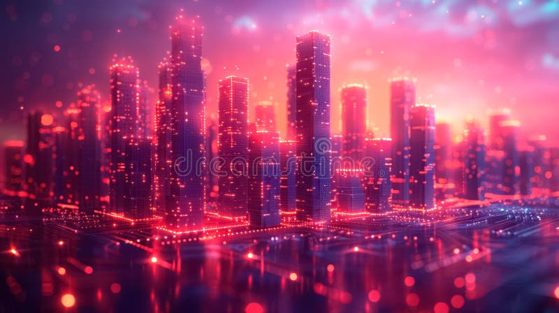 Wi-Fi Smart City or Network, Building Automation with Computer Board ...