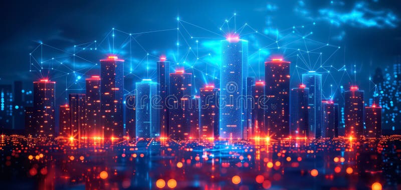 Wi-Fi Smart City or Network, Building Automation with Computer Board ...