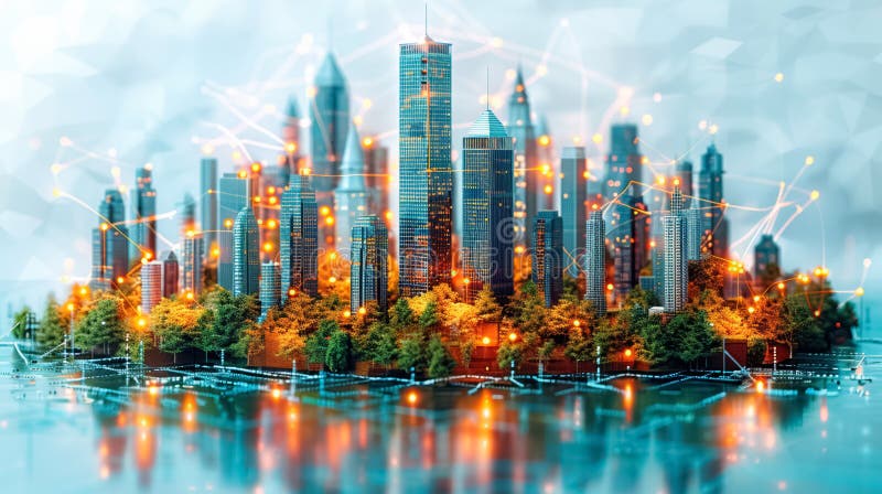 Wi-Fi Smart City or Network, Building Automation with Computer Board ...