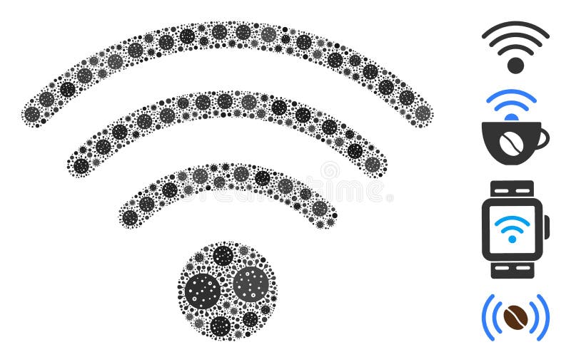 Wi-Fi Source Collage of CoronaVirus Items Stock Illustration ...