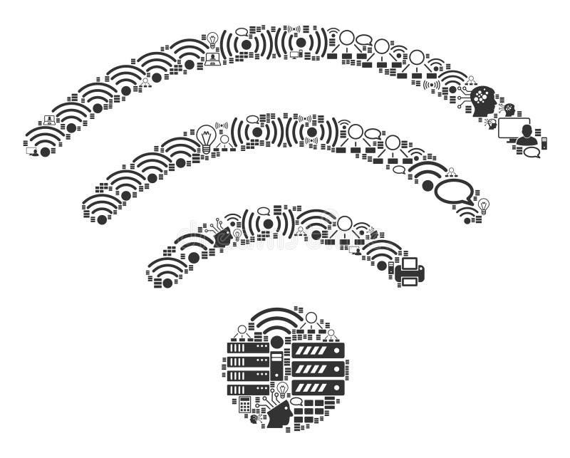 Wi-Fi Source Mosaic Icon for BigData and Computing Stock Vector ...