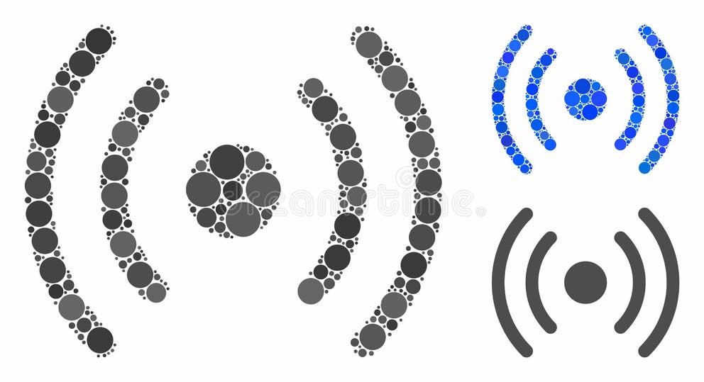 Wi-Fi Source Mosaic Icon of Circles Stock Vector - Illustration of ...