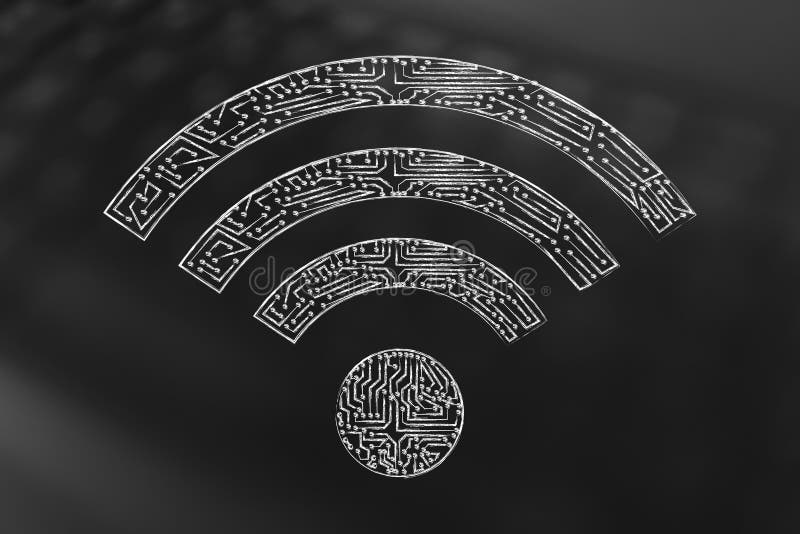 Wi-fi Symbol Made of Electronic Microchip Circuits Stock Illustration ...