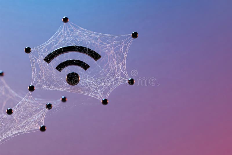 The Wi-Fi Symbol in the Web of Digital Communication. Space for Text ...