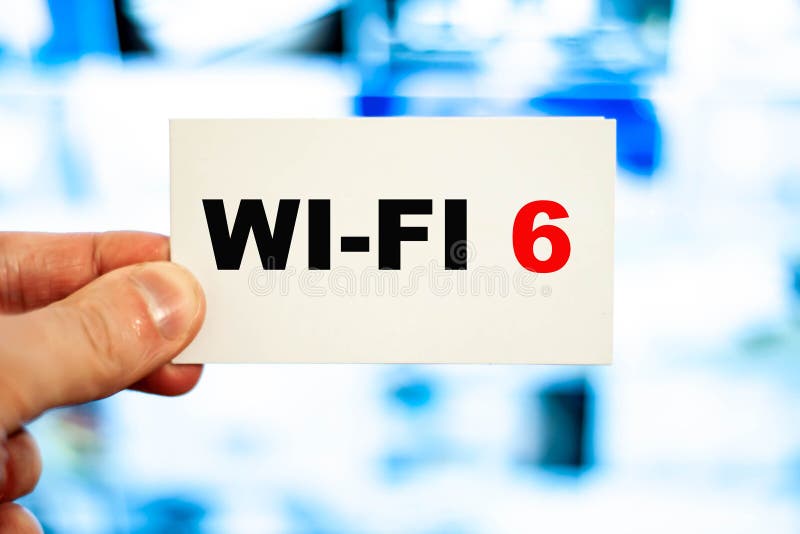 Wi-Fi 6 Technology in Human Hands on Paper Stock Illustration ...