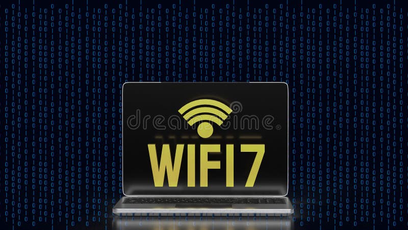 The Wi Fi 7 Text for Technology Concept 3d Rendering Stock Illustration ...