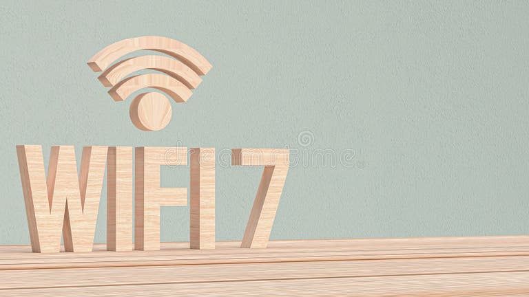 The Wi Fi 7 Text for Technology Concept 3d Rendering Stock Illustration ...