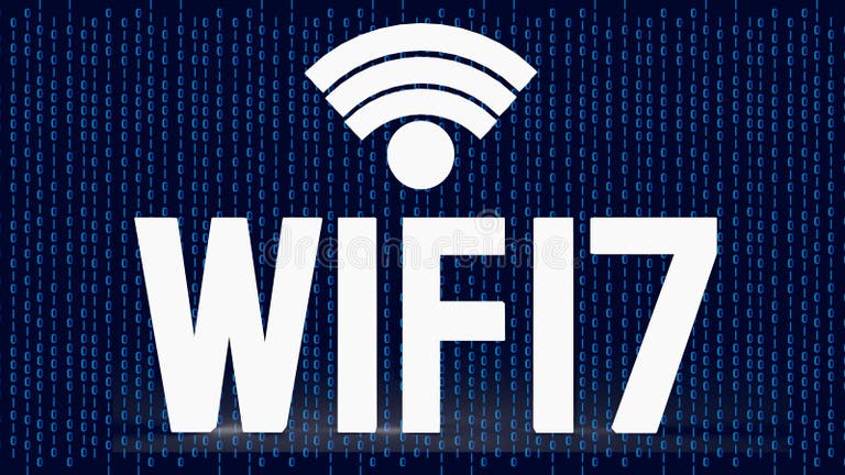 The Wi Fi 7 Text for Technology Concept 3d Rendering Stock Illustration ...