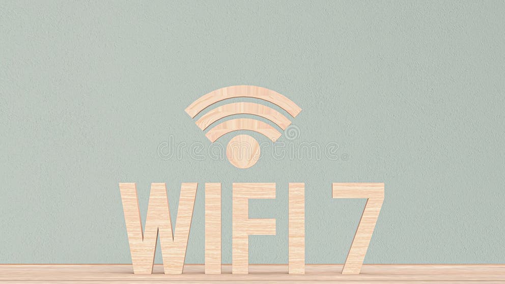 The Wi Fi 7 Text for Technology Concept 3d Rendering Stock Illustration ...