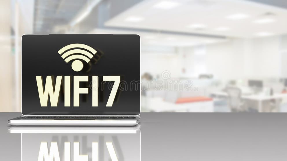 The Wi Fi 7 Text for Technology Concept 3d Rendering Stock Illustration ...
