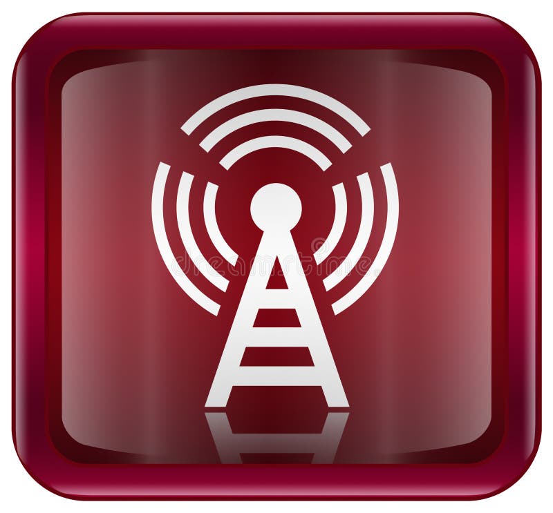 WI-FI tower icon red stock illustration. Illustration of icon - 8394925
