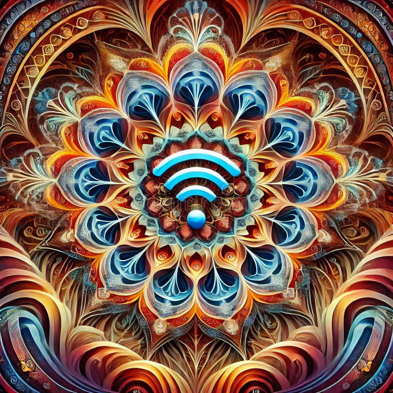 Wi Fi Waves Kaleidoscopes that Suggest the Flow of Wireless Sign Stock ...