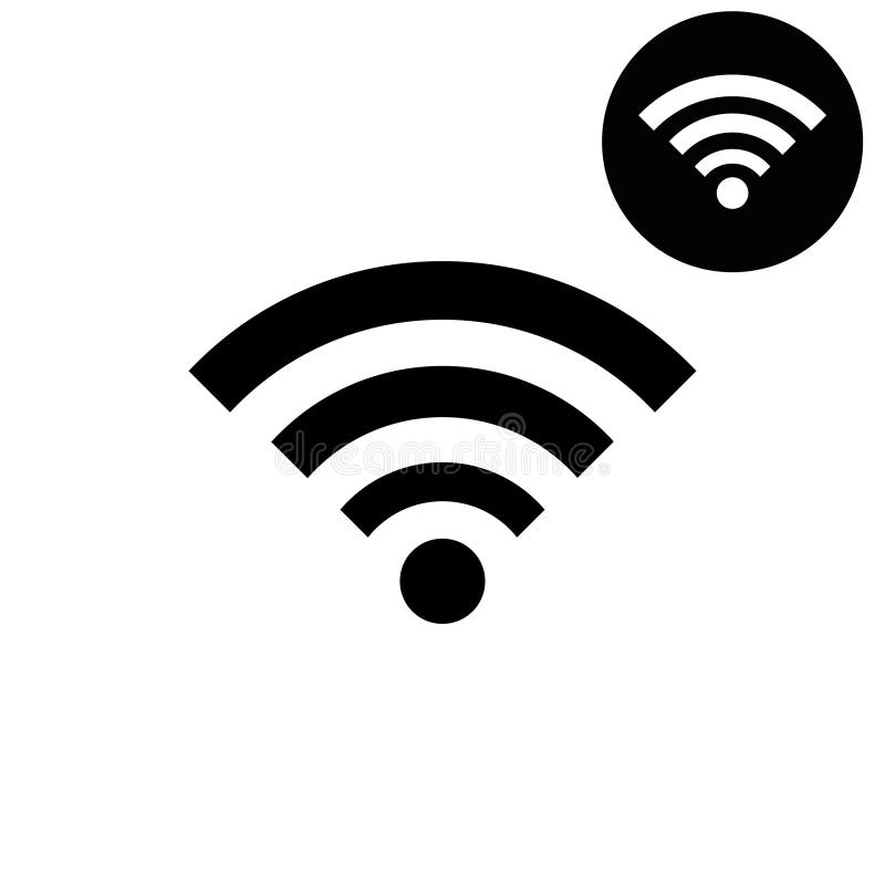Wi Fi - White and Black Vector Icons Stock Vector - Illustration of ...