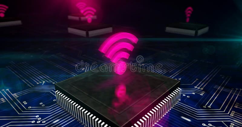 Wi-fi Wireless Communication Network Symbols 3d Illustration Stock ...