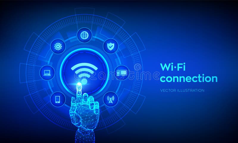 Wi Fi Wireless Connection Concept. Free WiFi Network Signal Technology ...