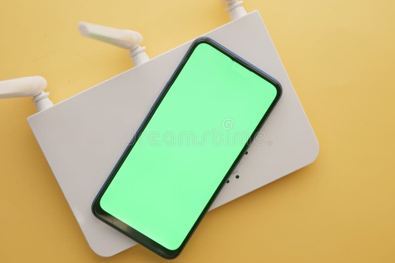 Wi-Fi Wireless Internet and Smart Phone on Table Stock Photo - Image of ...