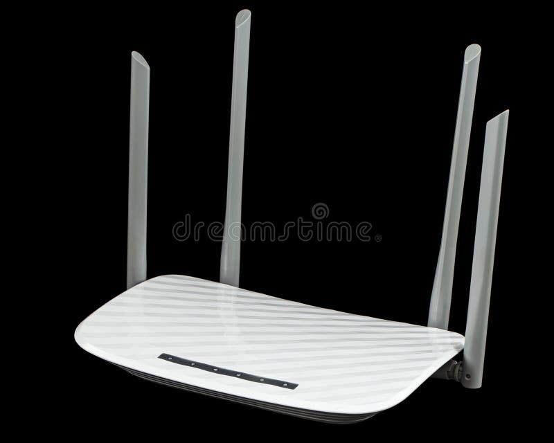 WI-FI Wireless Router, Wireless Data Technology, Isolated on Black ...