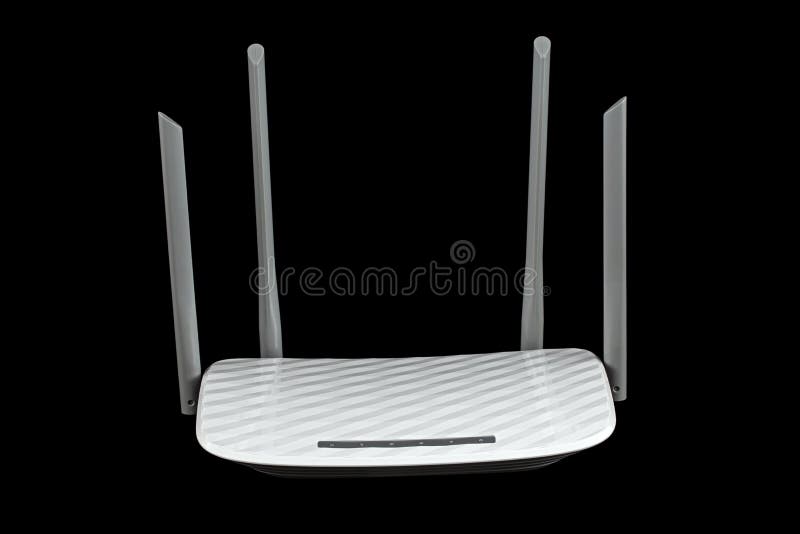 WI-FI Wireless Router, Wireless Data Technology, Isolated on Black ...