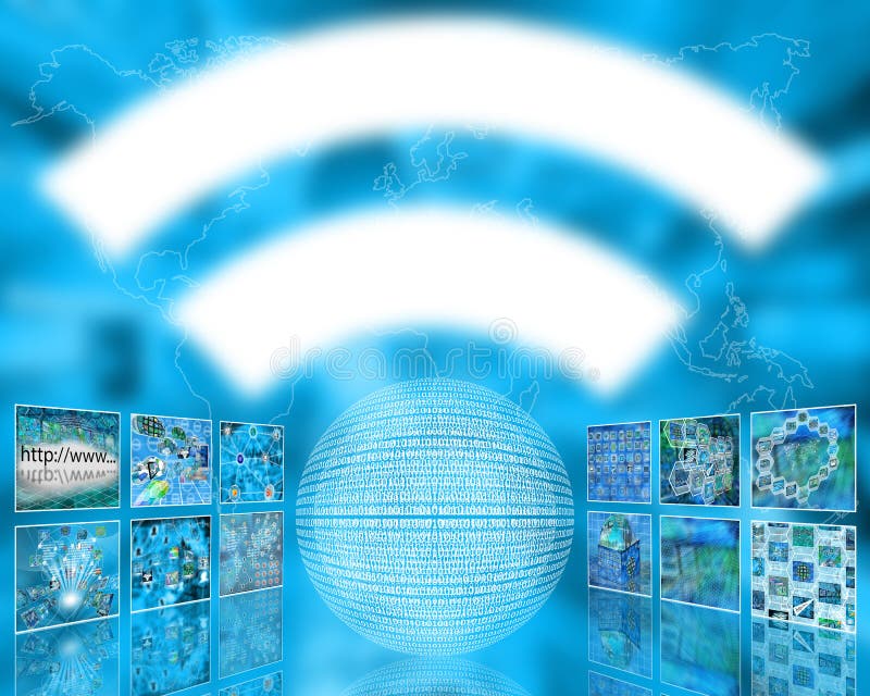 Wi-fi world stock illustration. Illustration of binary - 68770756