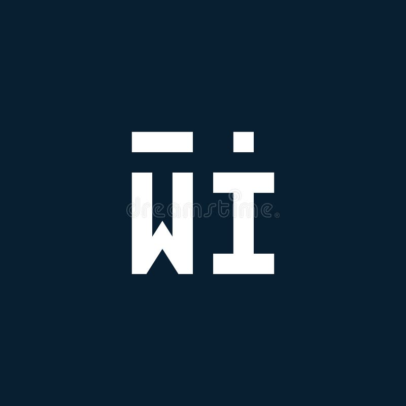 WI Initial Monogram Logo with Geometric Style Stock Illustration ...