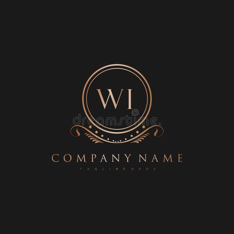 WI Letter Initial with Royal Luxury Logo Template Stock Vector ...
