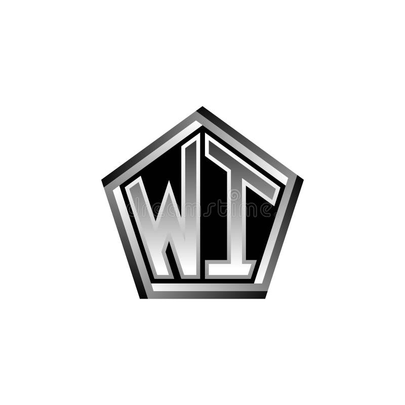 WI Logo Monogram Silver Geometric Modern Design Stock Vector ...
