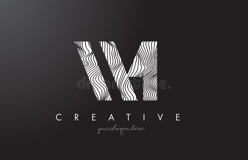 WI W I Letter Logo with Zebra Lines Texture Design Vector. Stock Vector ...