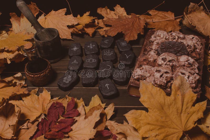 Wicca divination runes stock image. Image of ethereal - 260014415