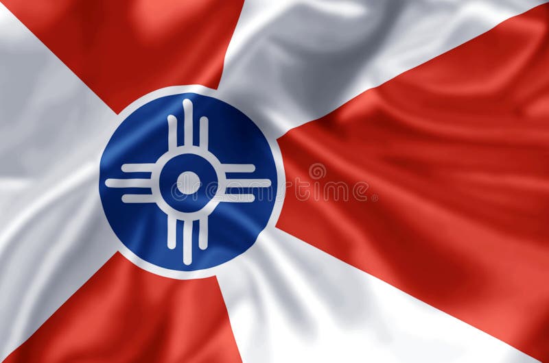 Wichita Kansas Flaggaillustration Stock Illustrationer - Illustration ...