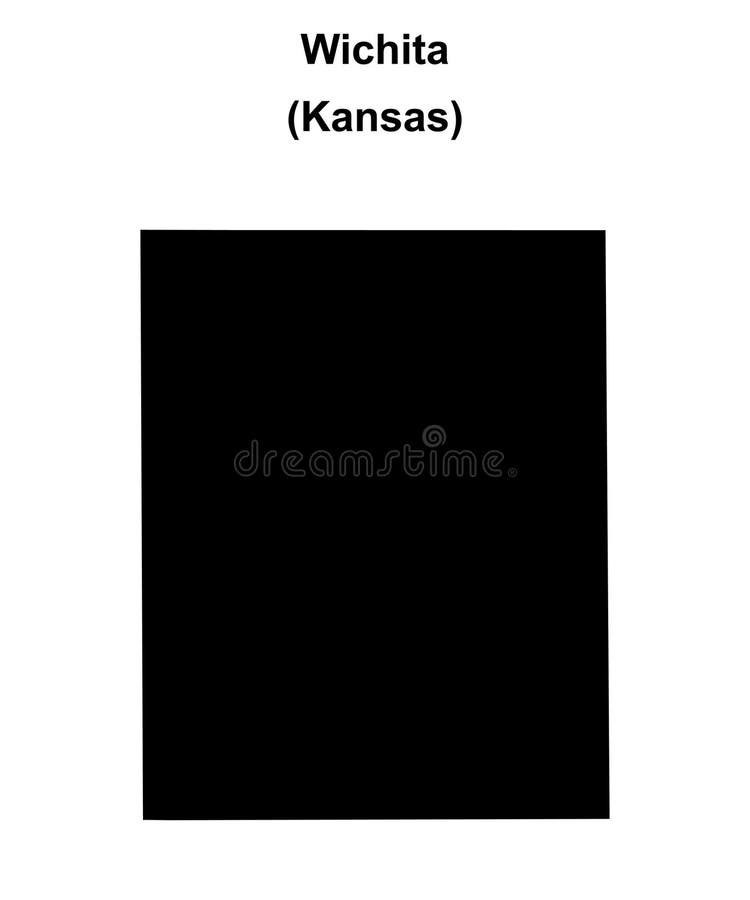 Wichita outline map stock vector. Illustration of boundaries - 361549730