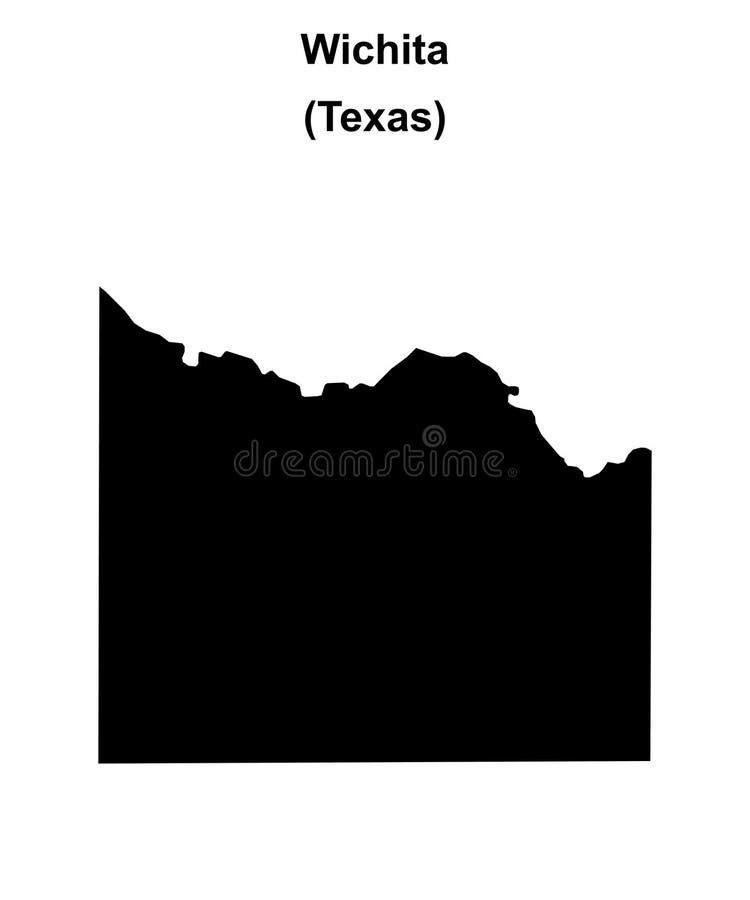 Wichita outline map stock vector. Illustration of outline - 361794908