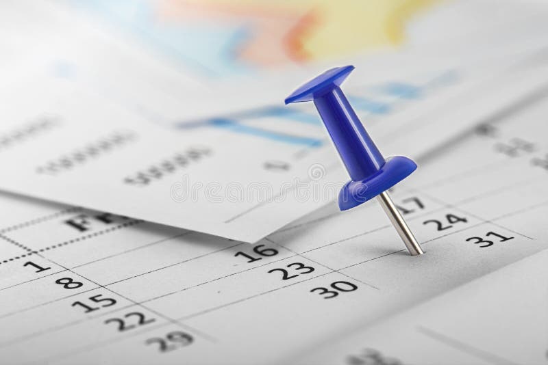 Wichtiger Termin Und Termine. Kalendernadel Stockfoto - Bild von ...