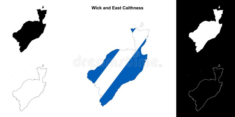 Wick and East Caithness Outline Map Stock Image - Image of area, icon ...
