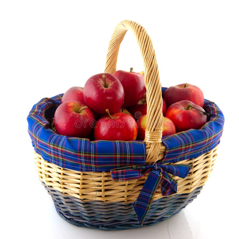 Wicked cane basket apples stock photo. Image of isolated - 17030342