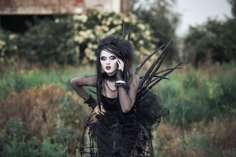 Wicked Witch Woman in a Dark Forest Stock Photo - Image of beauty ...