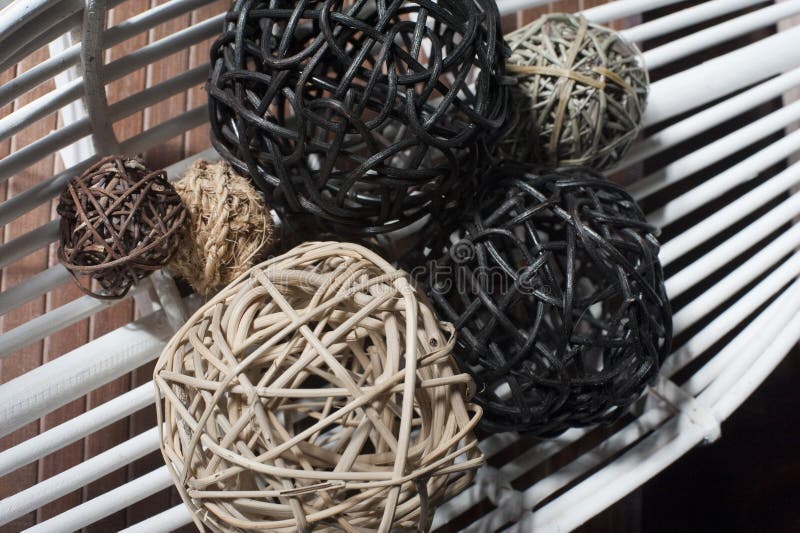 Wicker ball decorations stock image. Image of venetian - 250207693