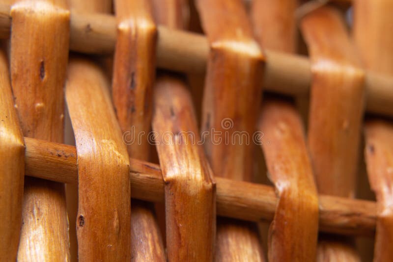Wicker Basket of Branches Macro Photo on an Isolated Background Stock ...